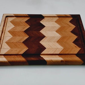 Butcher Block Cutting Board Chevron Style - Etsy
