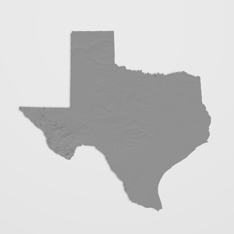 Texas - .stl Topographical Model - for 3D Printing and CNC Machining - Etsy