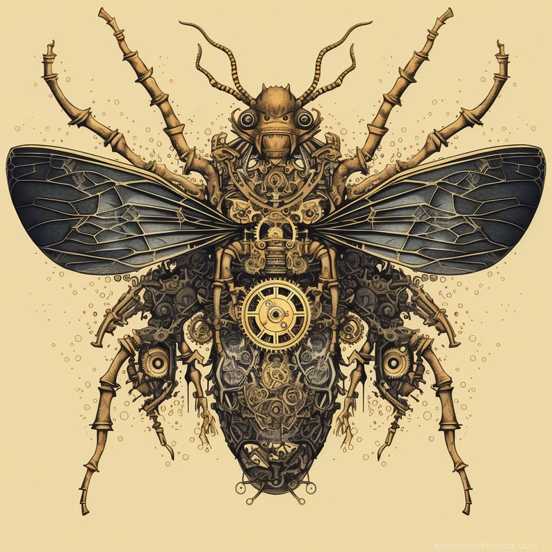 Mechanical Insect Picturemechanical Wingsfor T-shirt Picture - Etsy