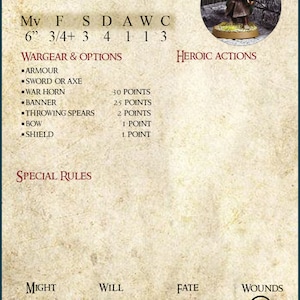 MESBG Custom Made Rohan Profile Cards (Download Now) - Etsy