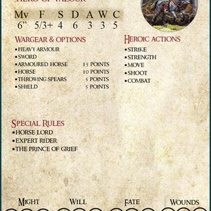 MESBG Custom Made Rohan Profile Cards (Download Now) - Etsy