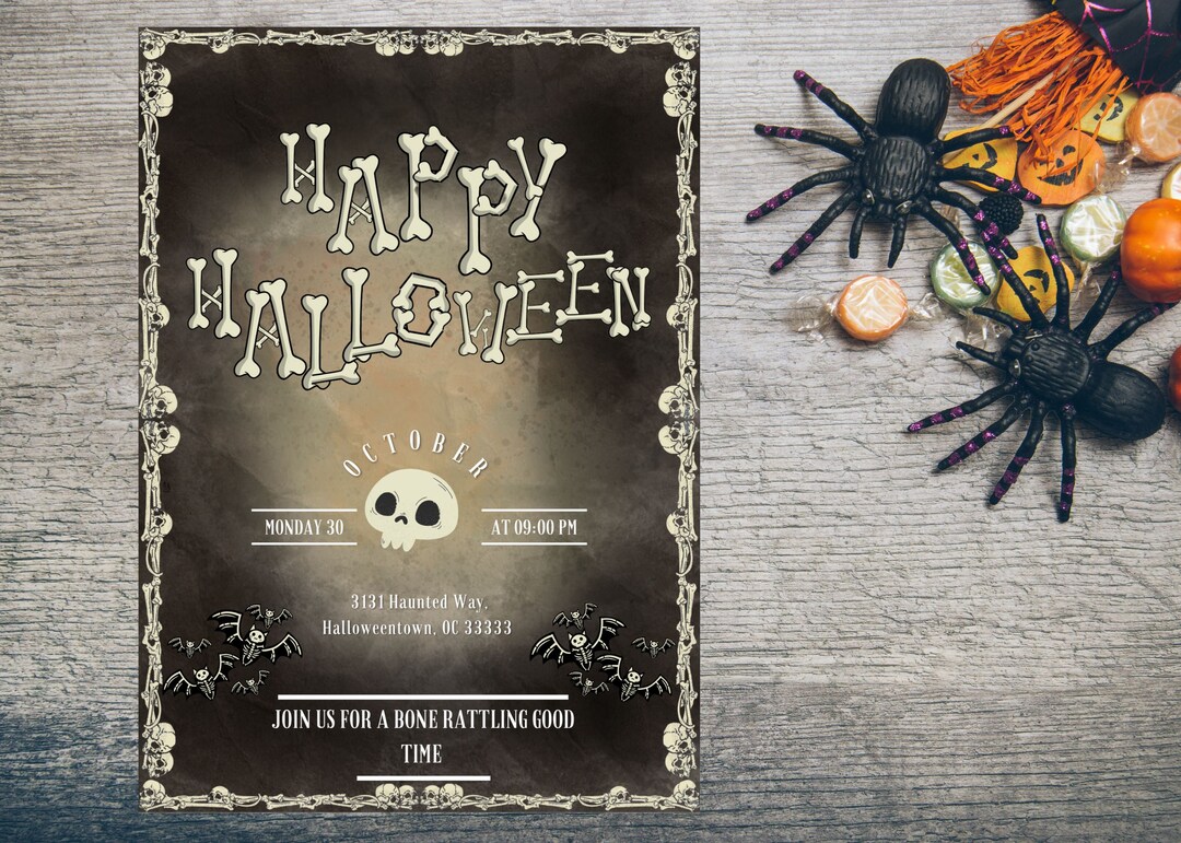 Bone Rattling Good Time, 5x7, Instant Download, Editable and Printable ...