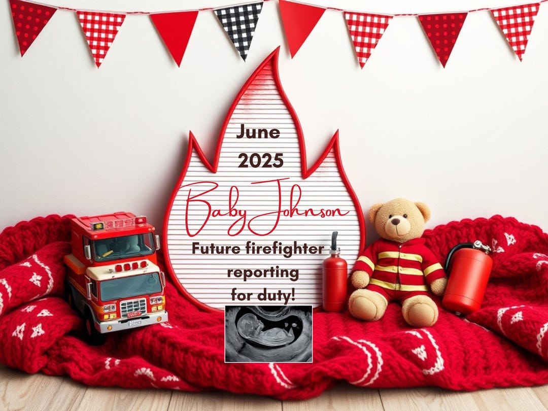 Firefighter Pregnancy Announcement | Baby Reveal | Gender Neutral ...