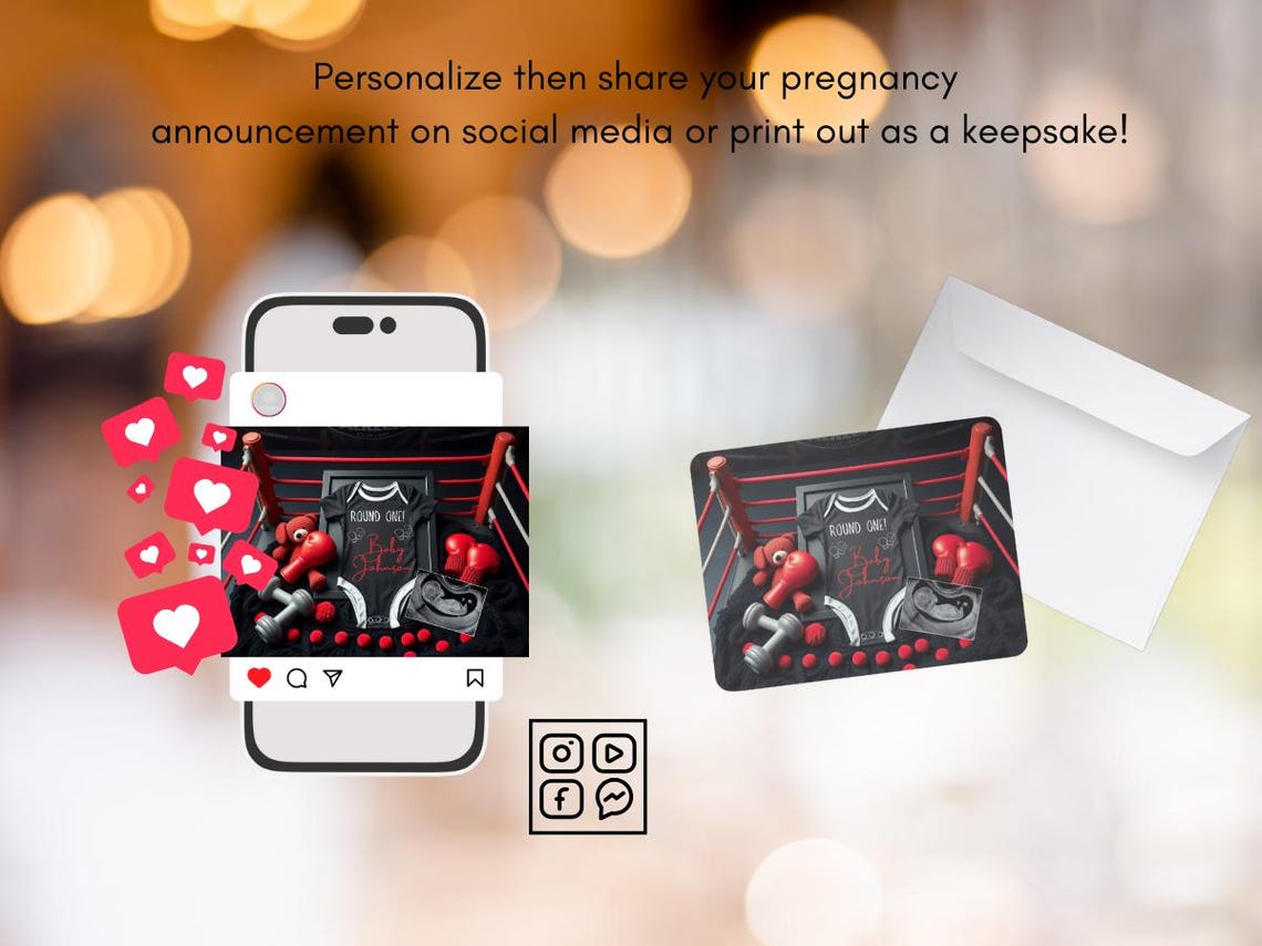 Boxing Pregnancy Announcement | Round One Sports Themed Baby Reveal ...