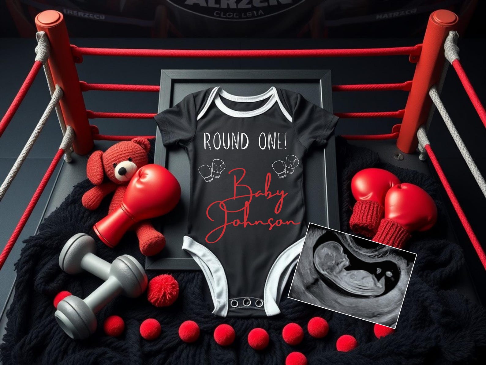 Boxing Pregnancy Announcement | Round One Sports Themed Baby Reveal ...