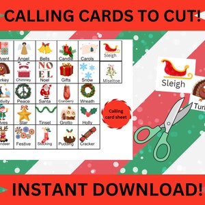 Christmas Bingo, 30 Printable Bingo Cards, Christmas Picture Bingo ...