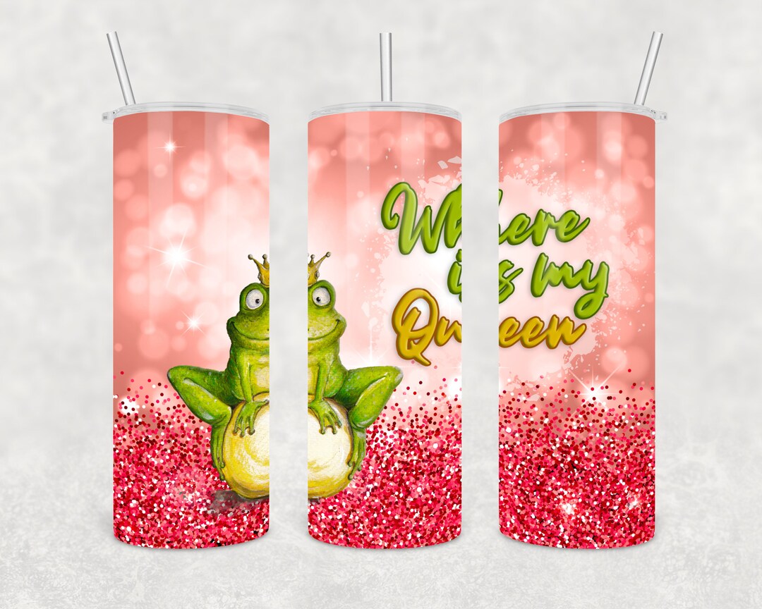 20 Oz Skinny Tumbler Wrap Sublimation Funny Frog Design Straight and ...