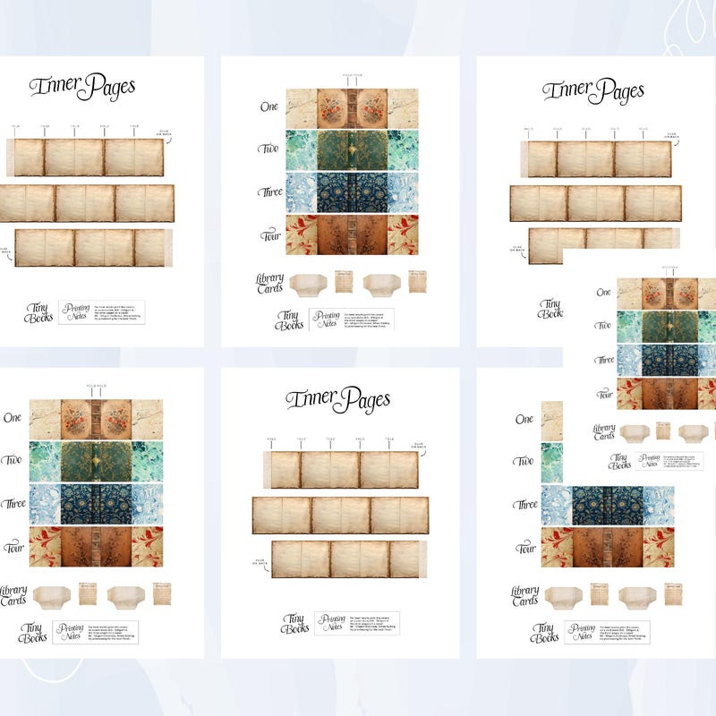 Mini Book Cover Template - Etsy