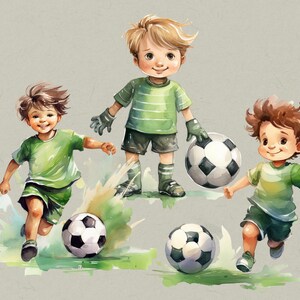 Watercolor Football Clipart, Soccer Player Wall Art, Custom Soccer SVG ...
