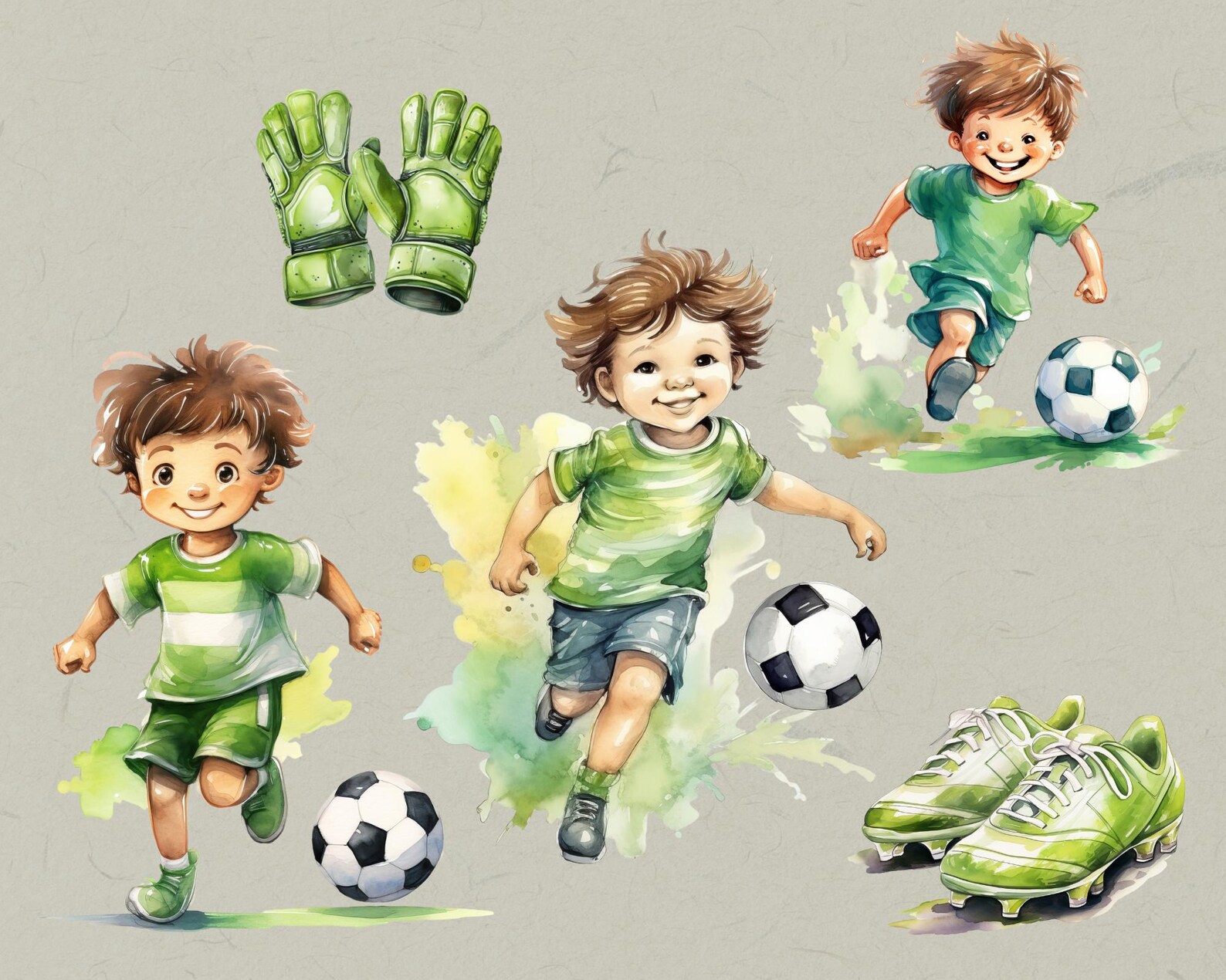 Watercolor Football Clipart, Soccer Player Wall Art, Custom Soccer SVG ...