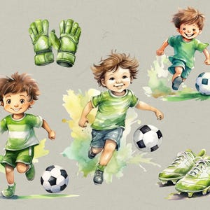Watercolor Football Clipart, Soccer Player Wall Art, Custom Soccer SVG ...