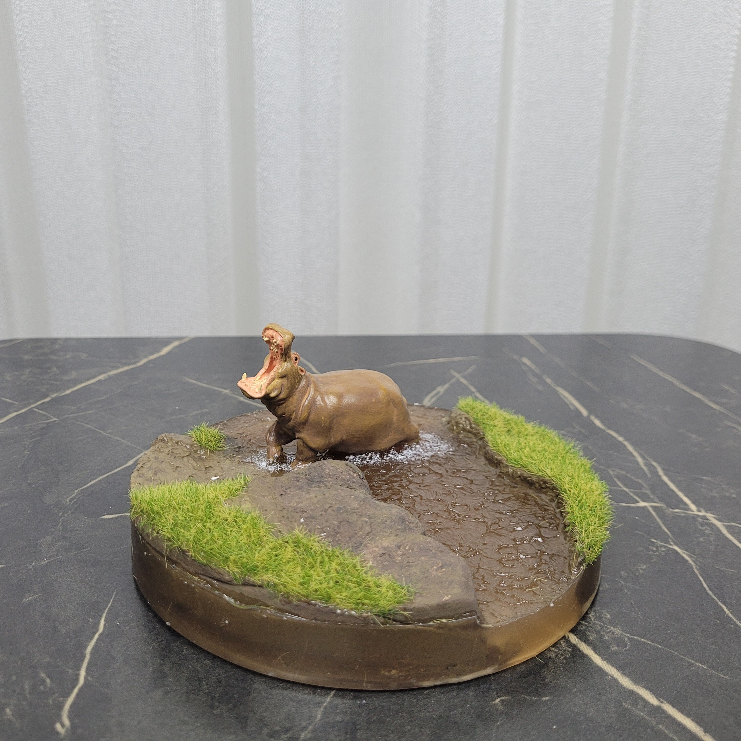 Realistic Wildlife Scene Diorama 3d Printed Hippo Figurine - Etsy
