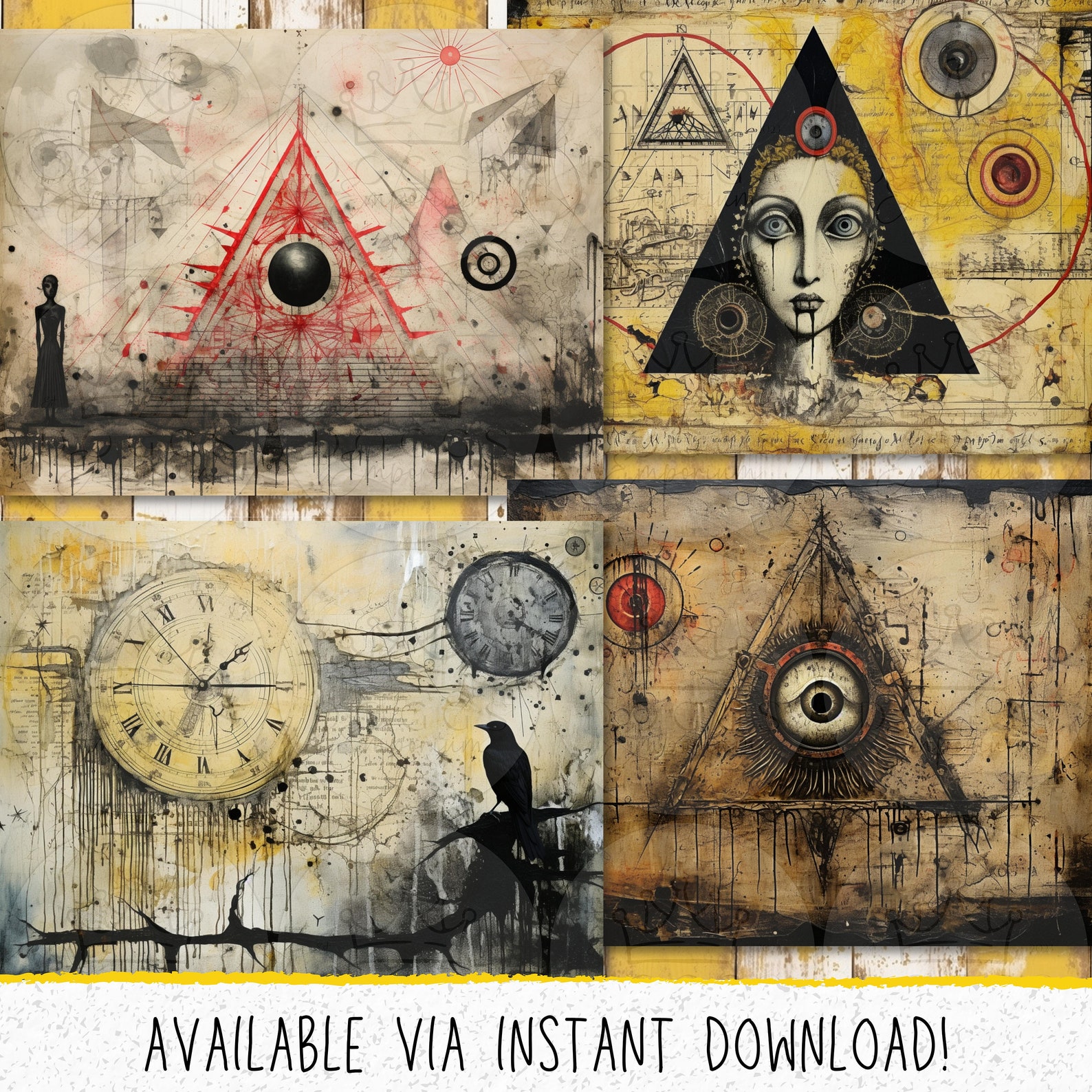 Witchy Delights Junk Journal Double Page Set 20 Printable Papers for Scrapbooking via INSTANT ...
