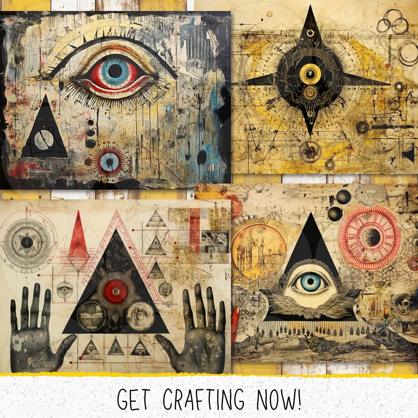 Witchy Delights Junk Journal Double Page Set 20 Printable Papers for Scrapbooking via INSTANT ...