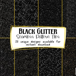 Black Glitter Background Digital Papers Seamless Patterns Printable ...