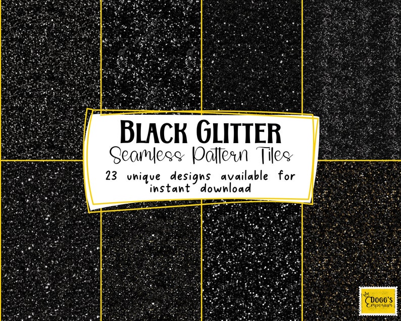 Black Glitter Background Digital Papers Seamless Patterns Printable ...