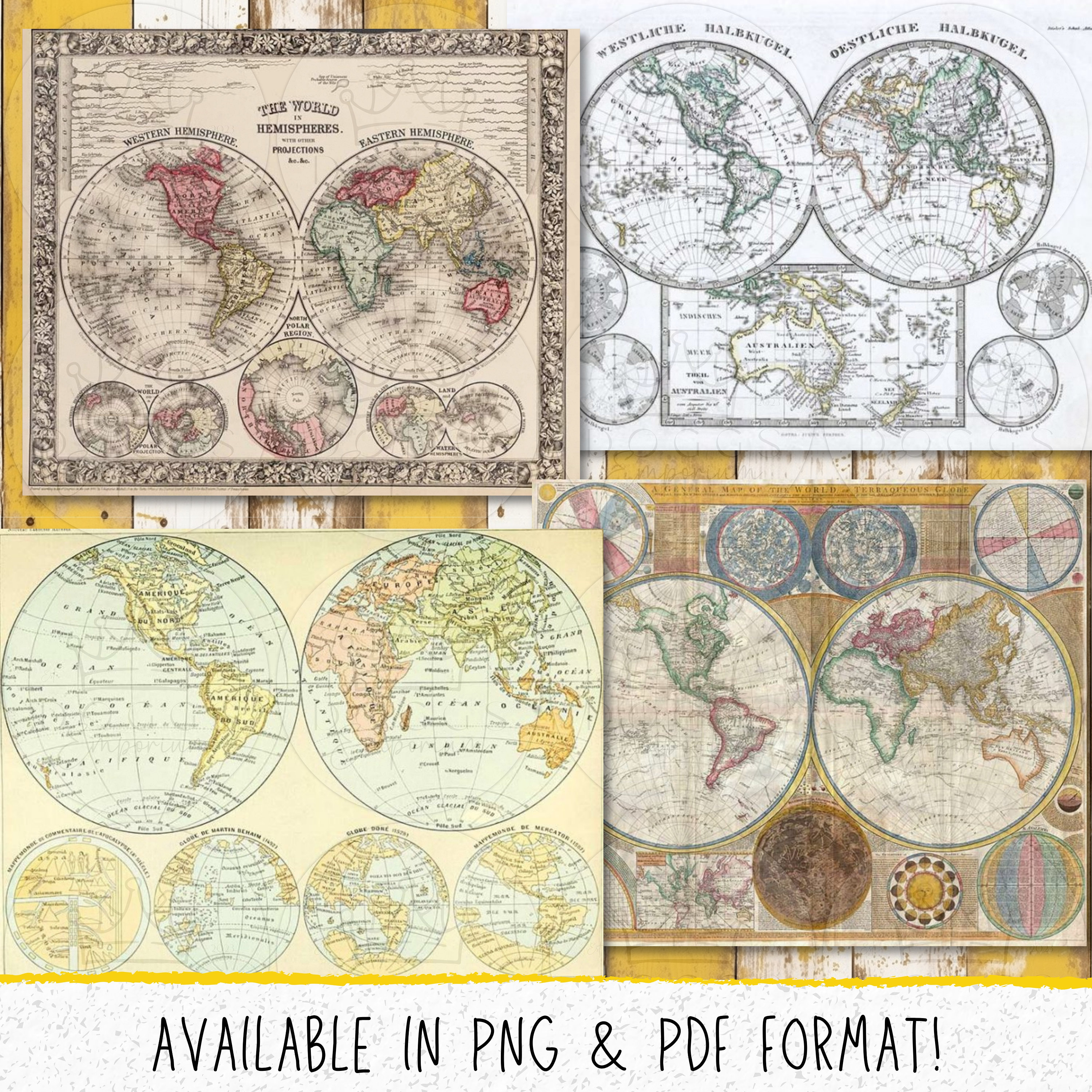Explore History: 115 Vintage Maps Collection Instant Download or Join ...