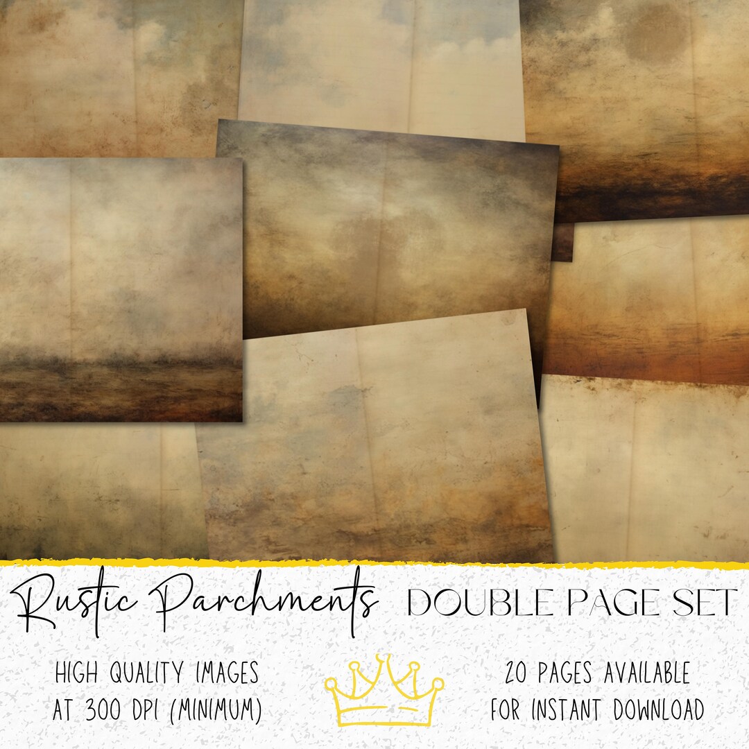 Rustic Parchment Paper for Junk Journaling: 20 Double Page Set With ...