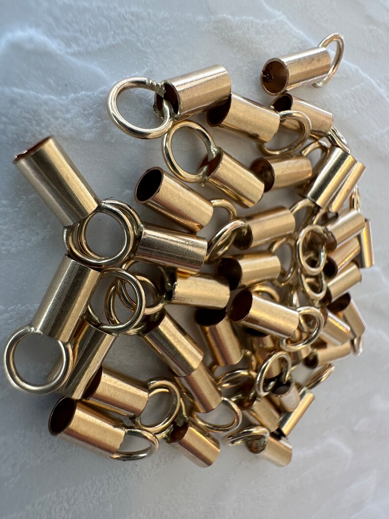 Gold Filled 14K Tube End Caps Size 2MM - 1 Lot (10 Pieces) - Etsy