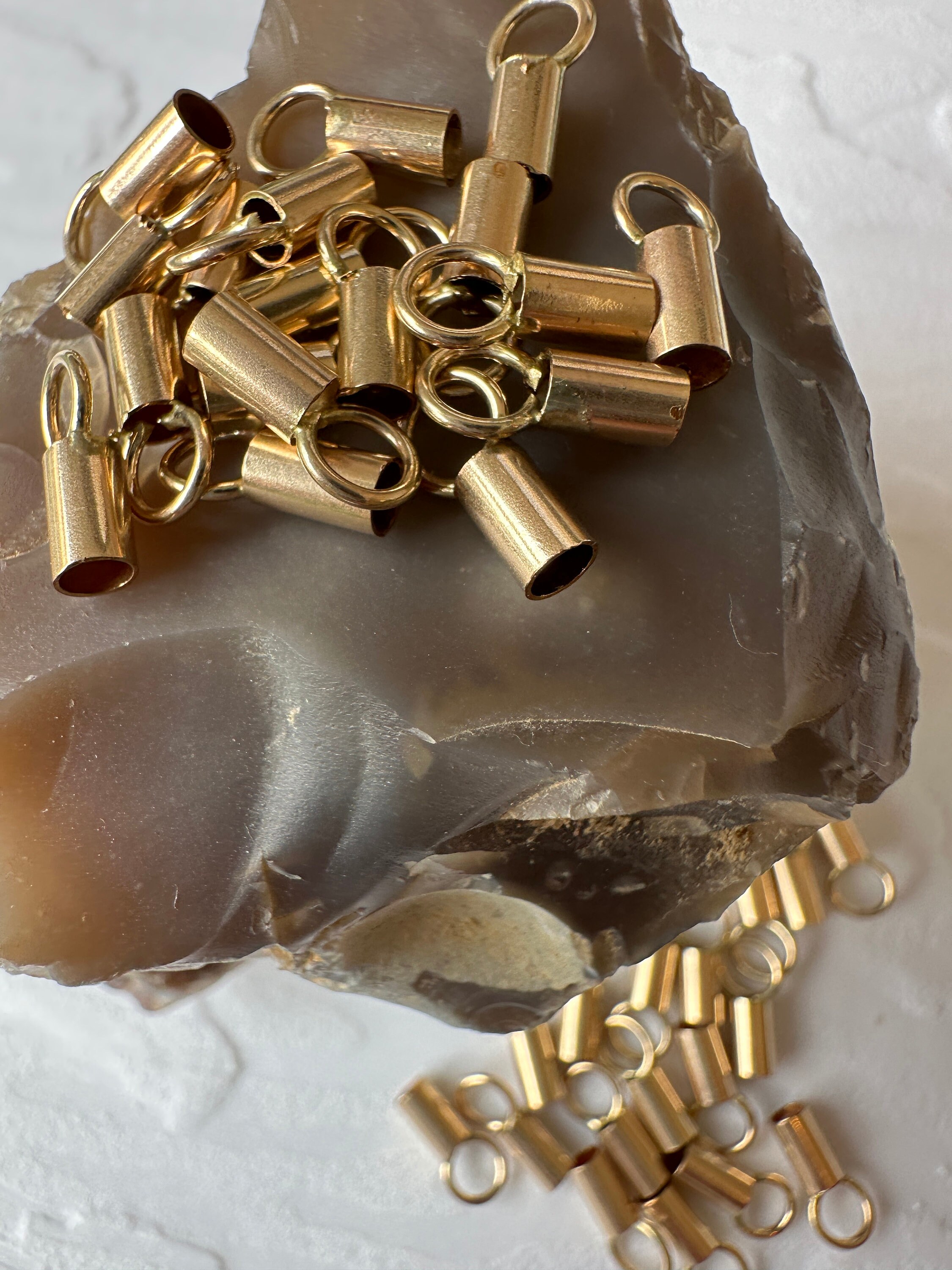 Gold Filled 14K Tube End Caps Size 2MM - 1 Lot (10 Pieces) - Etsy