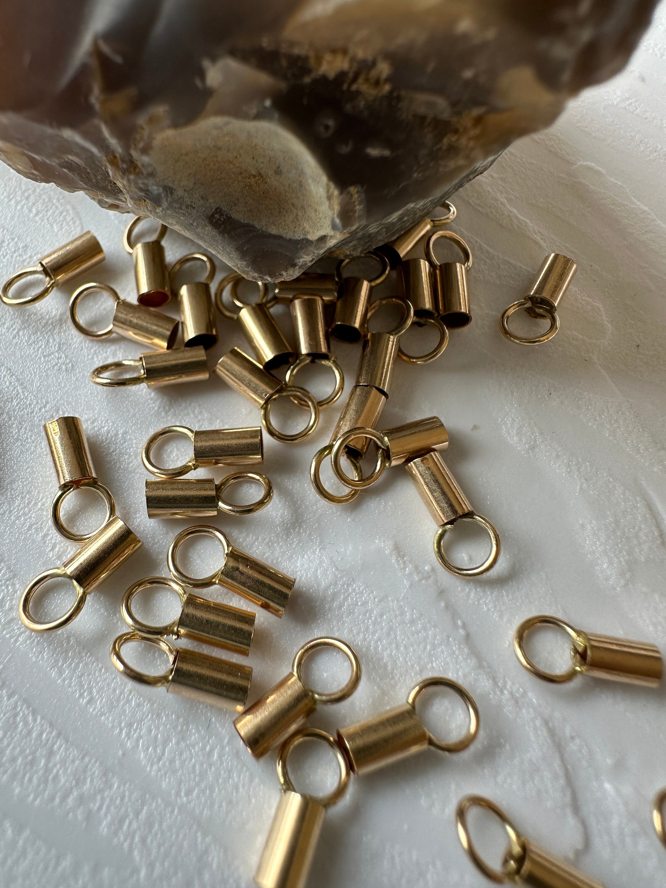 Gold Filled 14K Tube End Caps Size 2MM - 1 Lot (10 Pieces) - Etsy