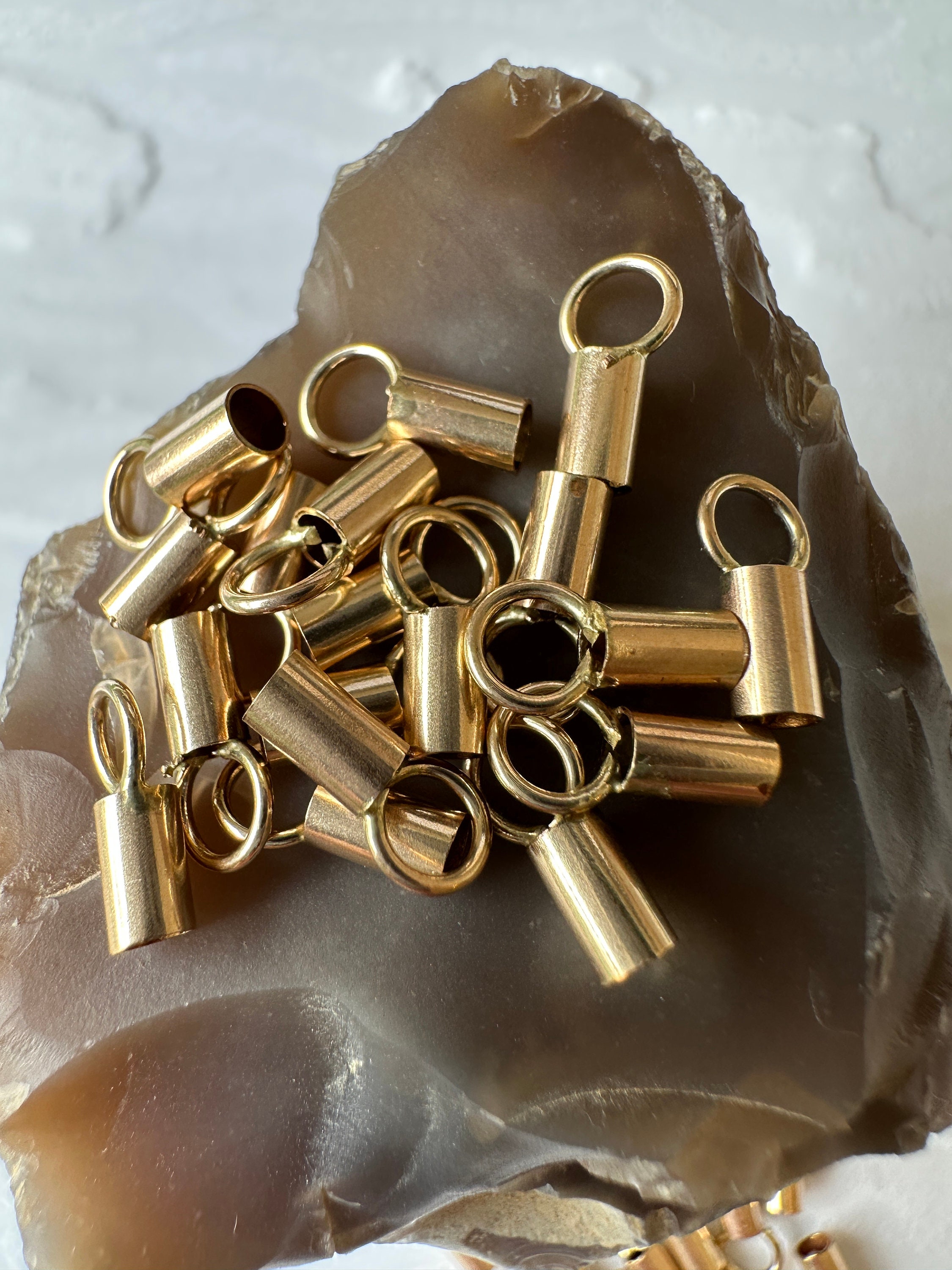 Gold Filled 14K Tube End Caps Size 2MM - 1 Lot (10 Pieces) - Etsy