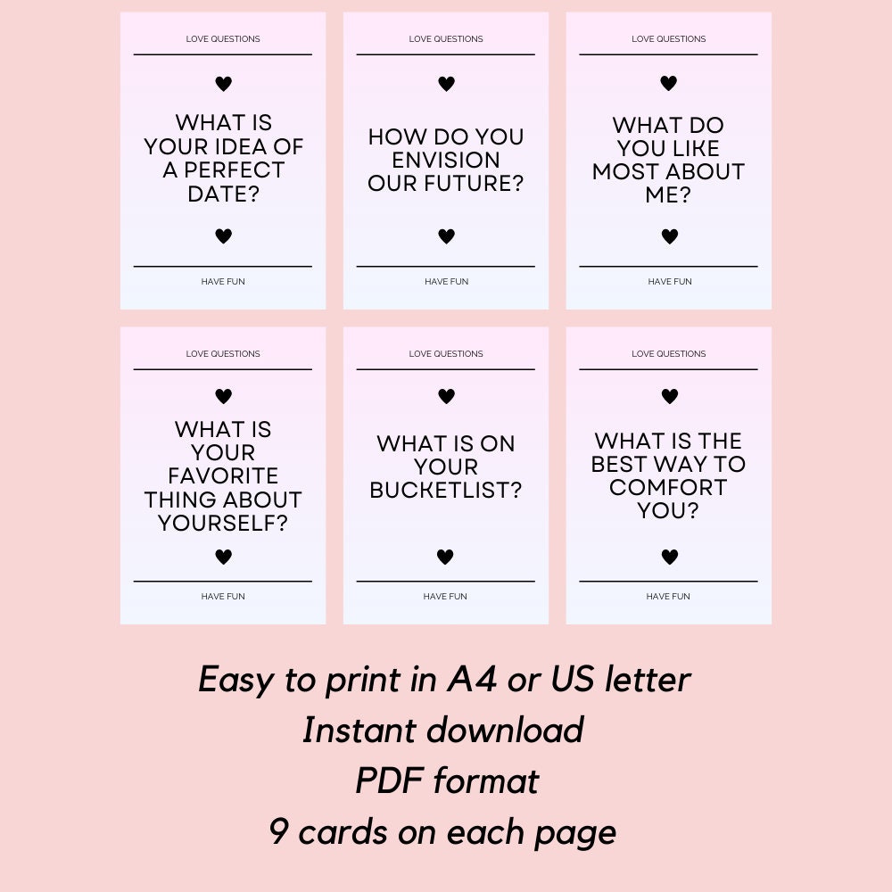 Love Question Card Game | Get to Know You Game for Date Nights, Married ...