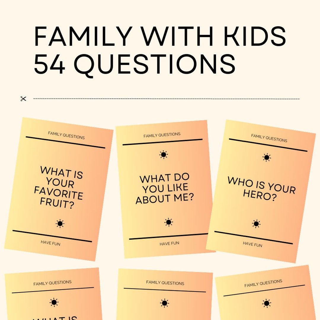 Family With Kids Questions Card Game | 54 Conversation Cards Kids ...