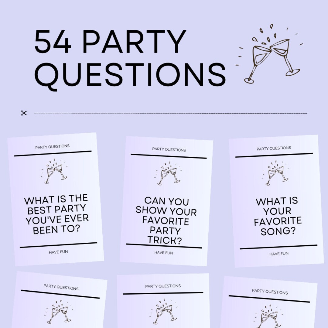 Conversation Starters for Parties | Party Games Printable | Party ...