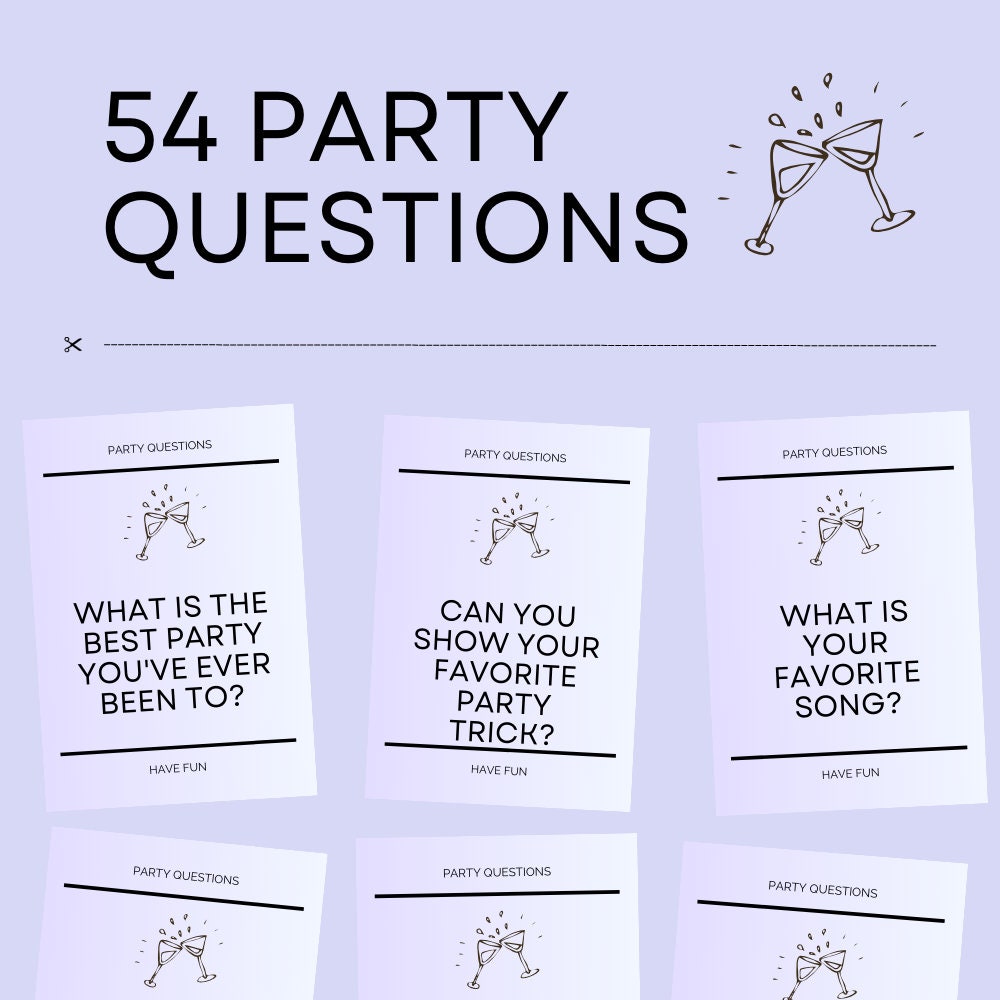 Conversation Starters for Parties | Party Games Printable | Party ...