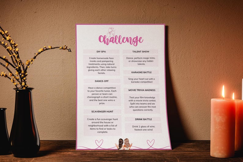 Girls Night Games Printable | Ladies Night In, Weekend Trip, Sleepover ...