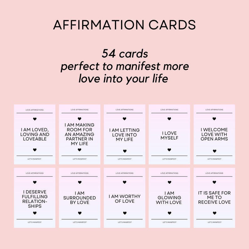 Love Affirmations | Love Affirmation Cards for Women and Men to ...