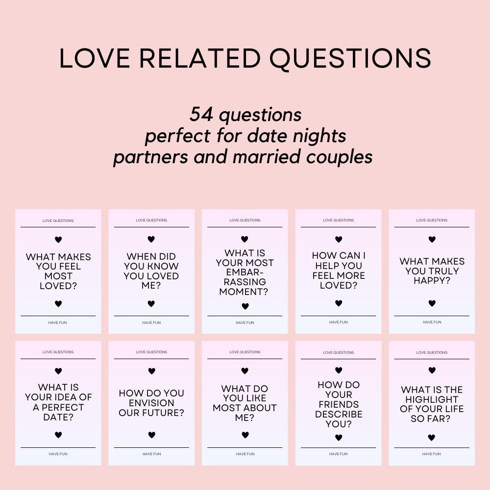 Love Question Card Game | Get to Know You Game for Date Nights, Married ...