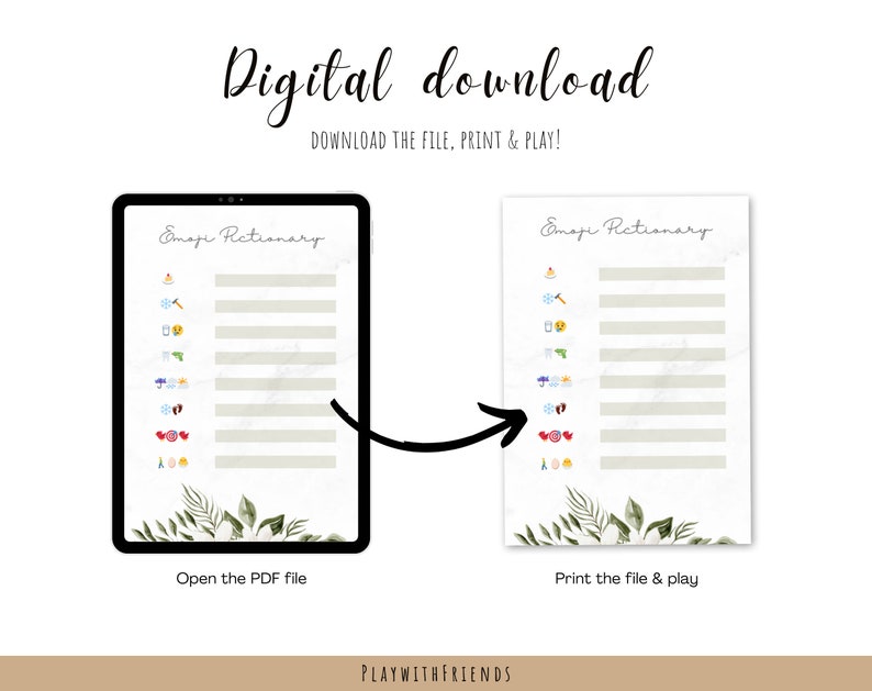 Emoji Pictionary Guessing Game for Bridal Shower, Wedding, Engagement ...