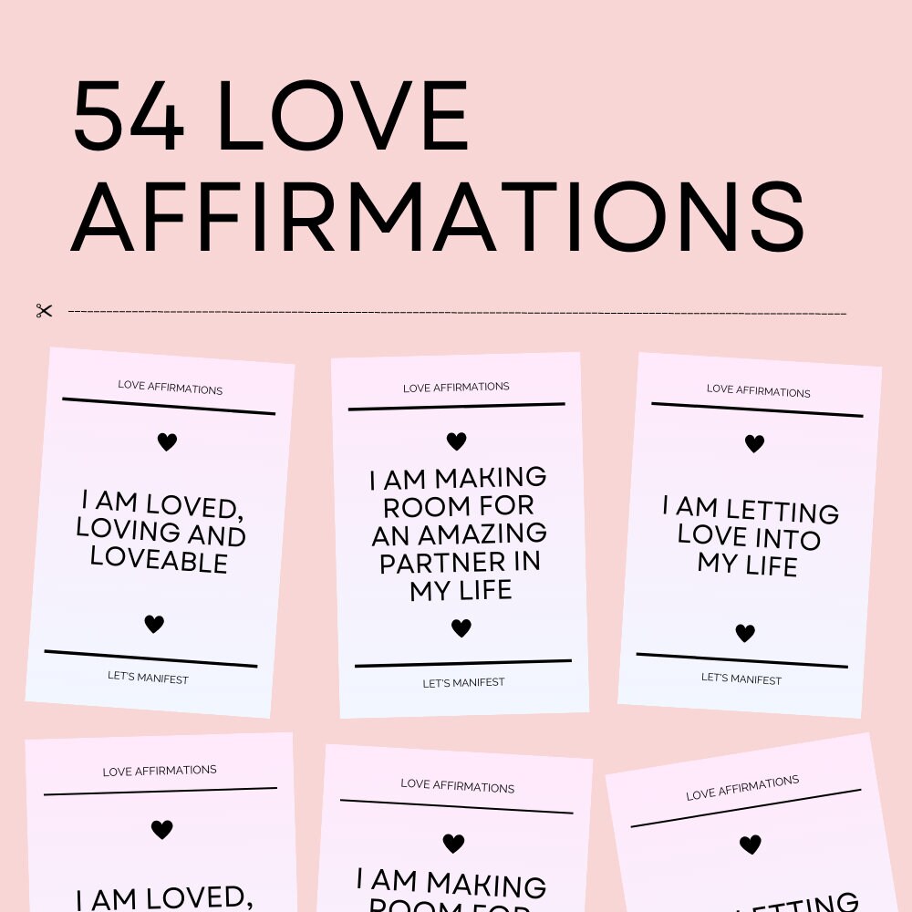 Love Affirmations | Love Affirmation Cards for Women and Men to ...
