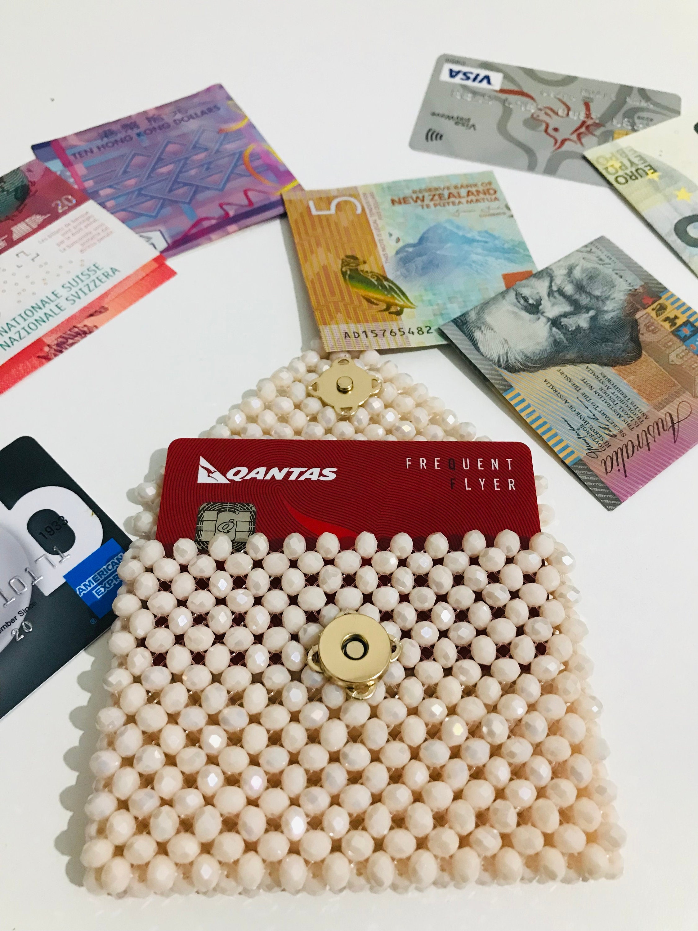 Beaded Small Women Wallet,mini Cute Wallet,beaded Minimalist Purse ...