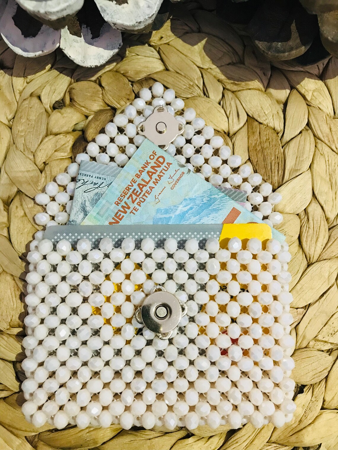 Beaded Small Women Wallet,mini Cute Wallet,beaded Minimalist Purse ...