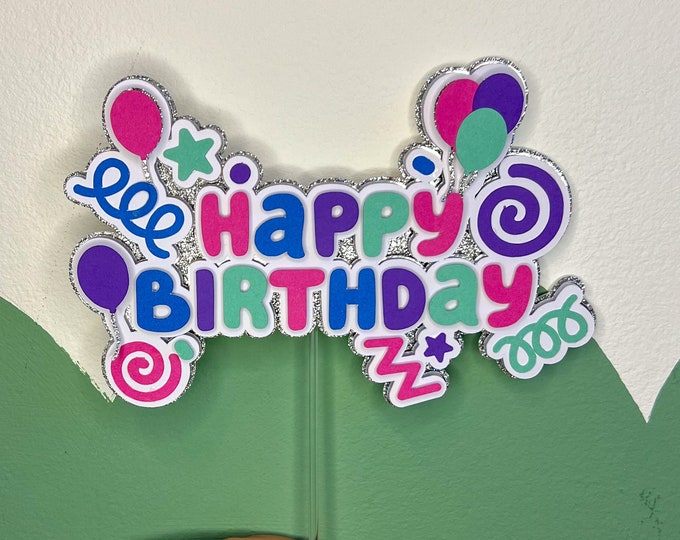 Happy Birthday Topper - Etsy