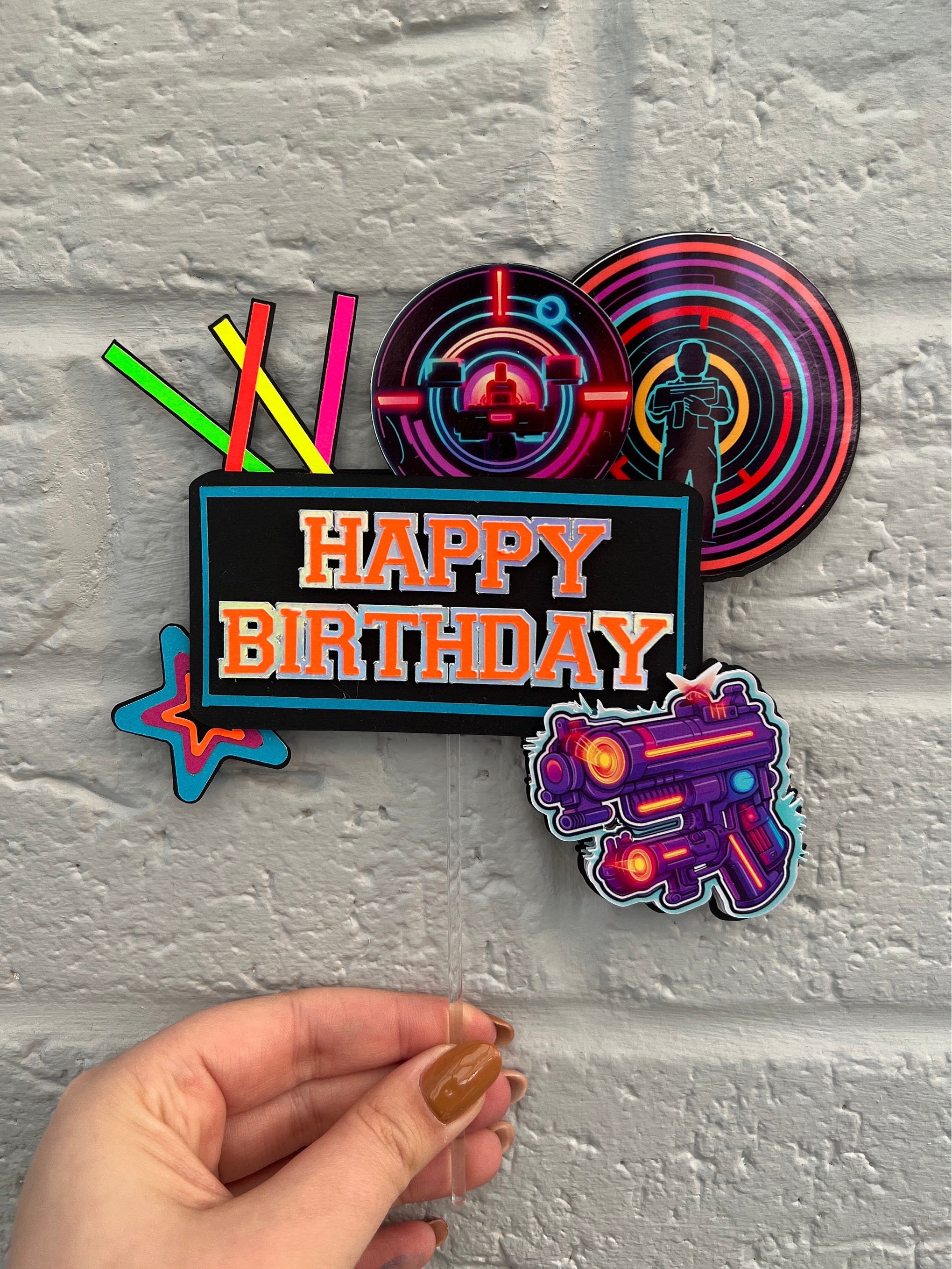 Laser Tag Cake Topper - Etsy UK