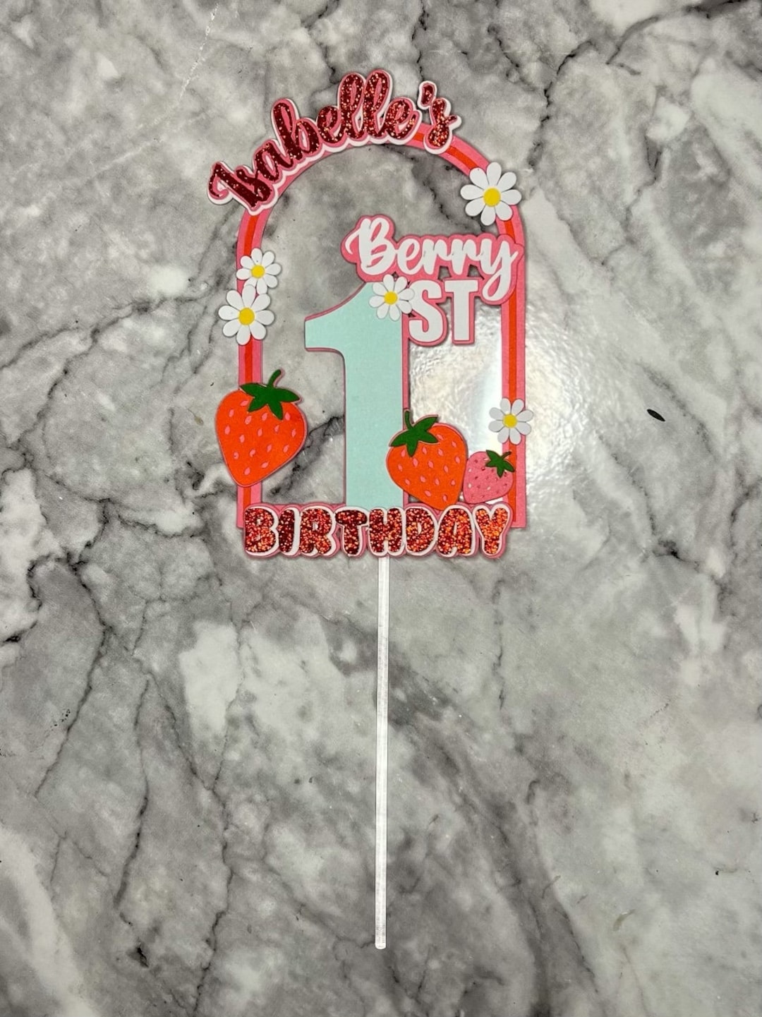 Berry First Birthday Cake Topper - Etsy