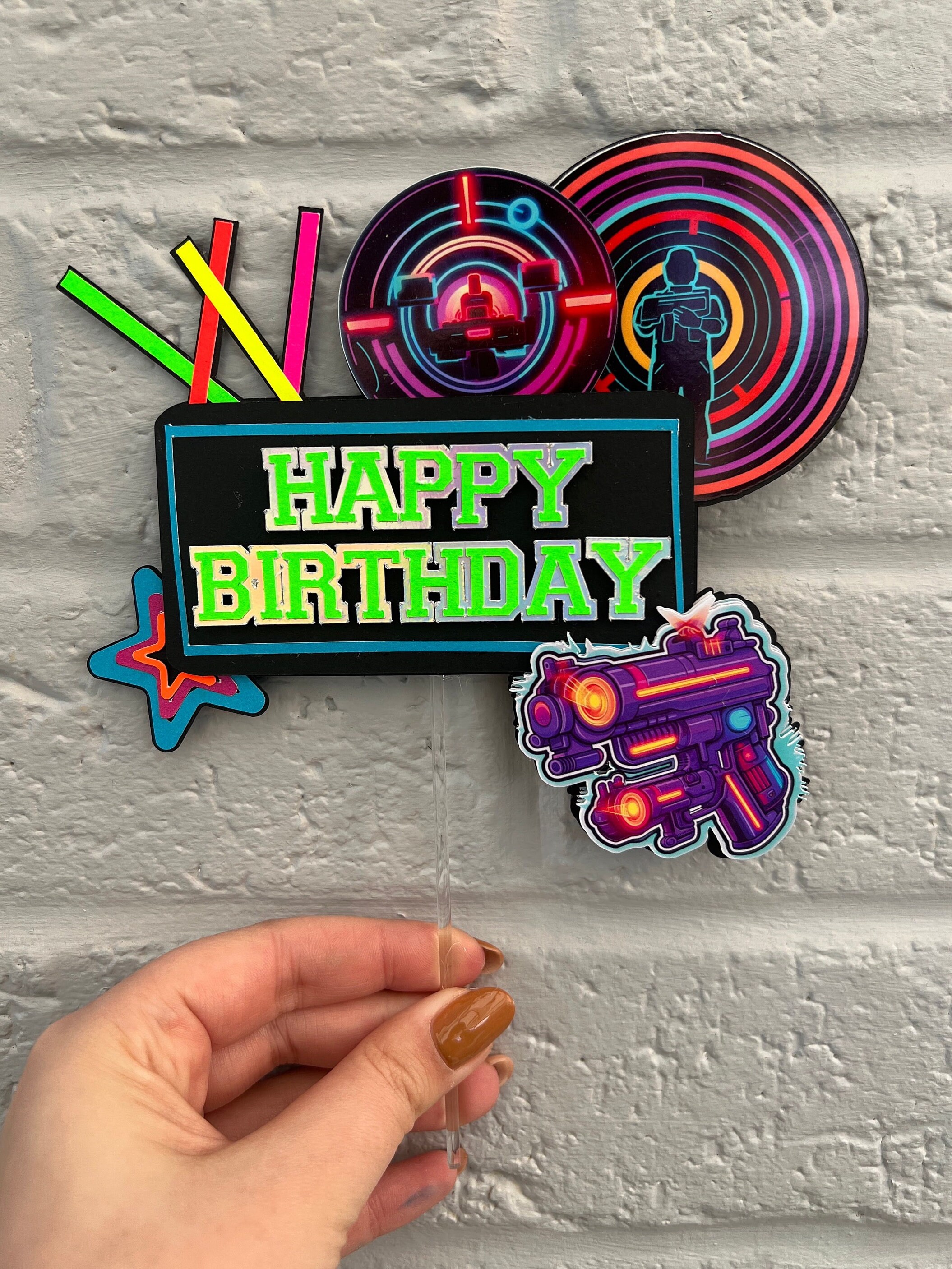 Laser Tag Cake Topper - Etsy
