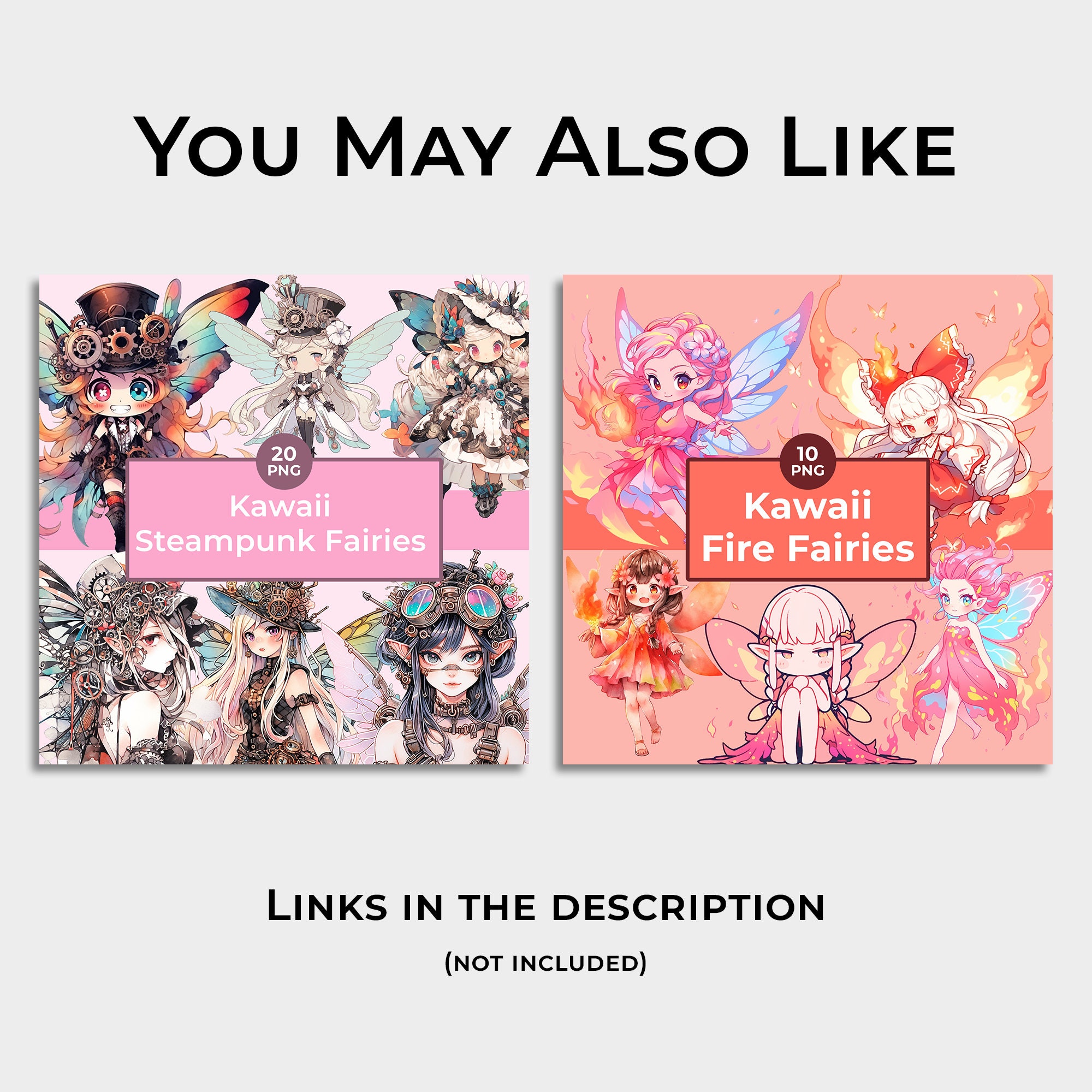 Kawaii Natural Fairies Clipart Bundle Nature Fairy Anime / Manga ...