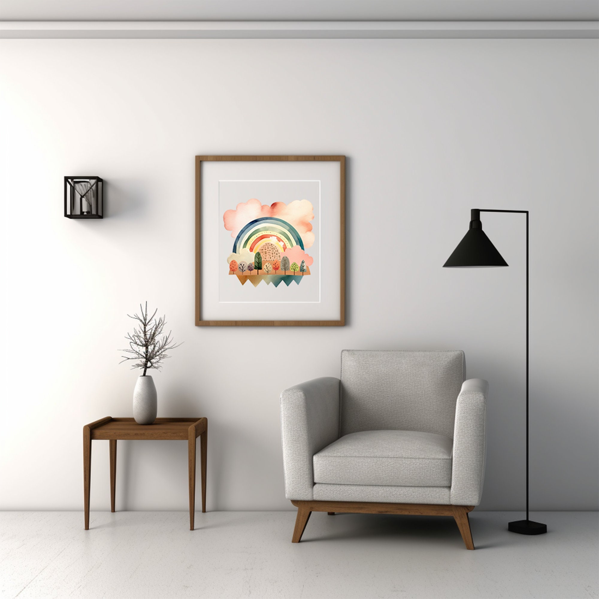 Watercolor Boho Rainbows Clipart - Boho Sun & Cloud Clipart - Pastel ...