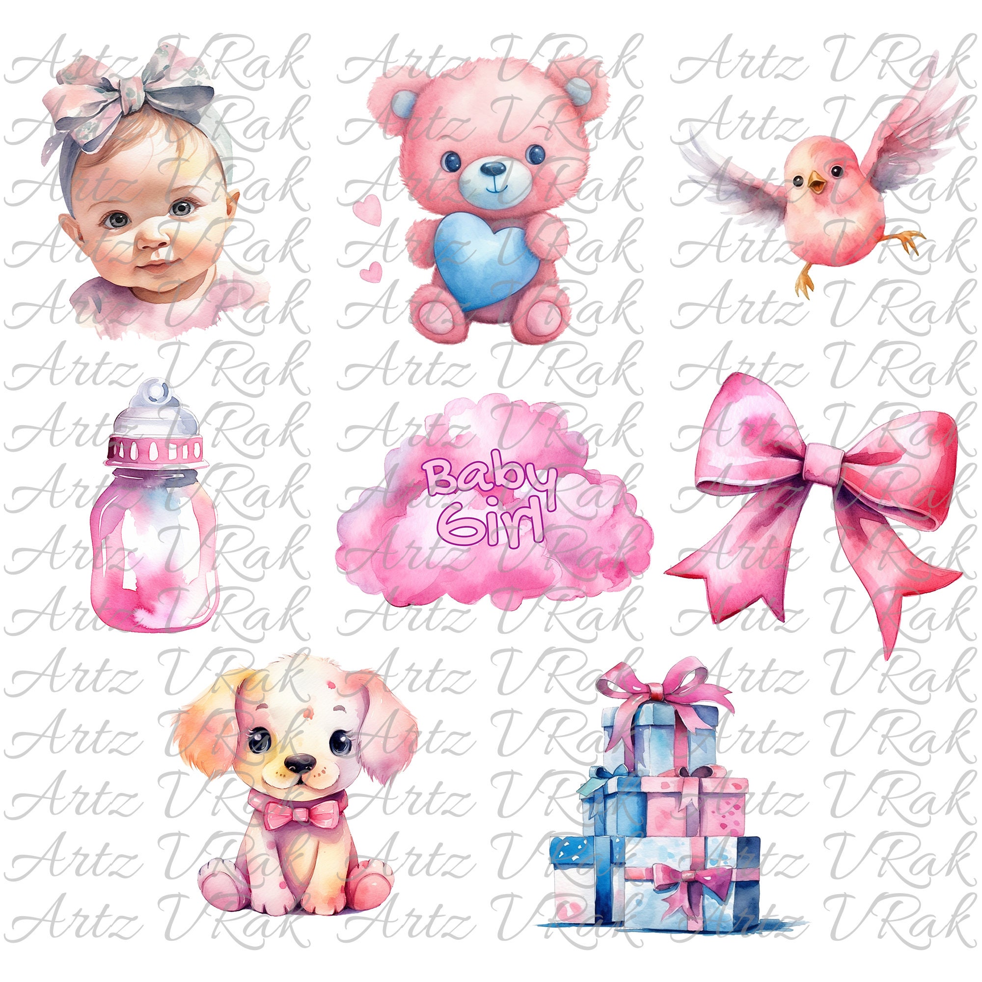 Watercolor Baby Shower Clipart Cute Images for Baby Shower Perfect for ...