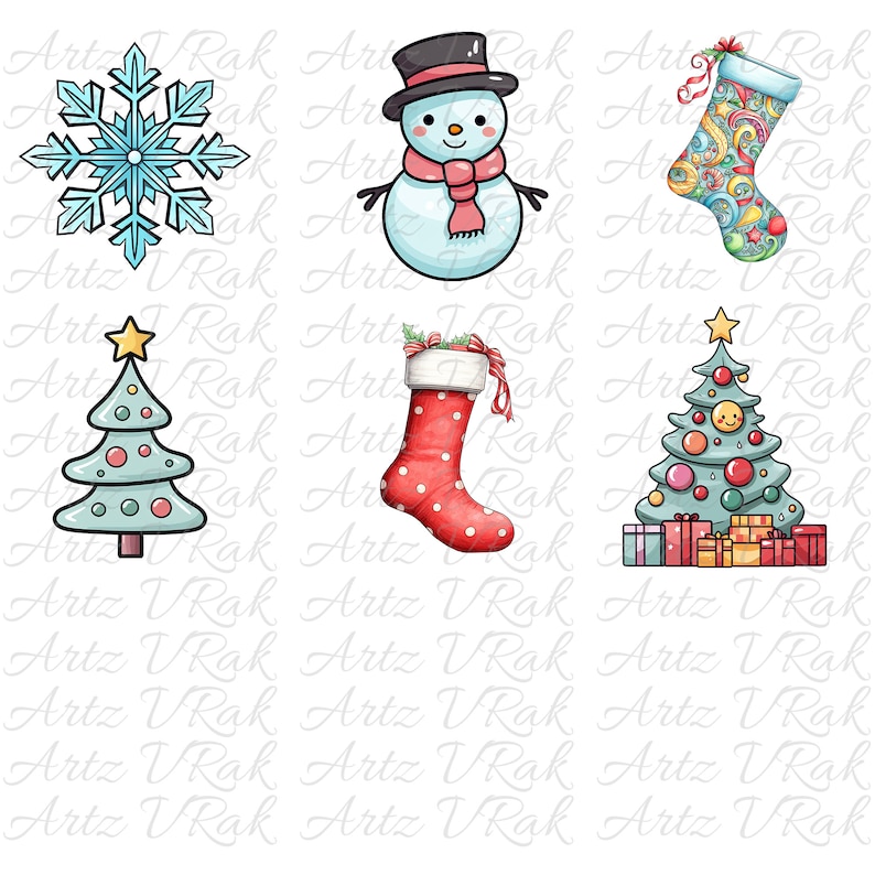 Cute Christmas Clipart Kawaii Christmas Clipart Christmas - Etsy