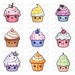 Pastel Color Kawaii Cupcakes Clipart Pastel Color Cute - Etsy