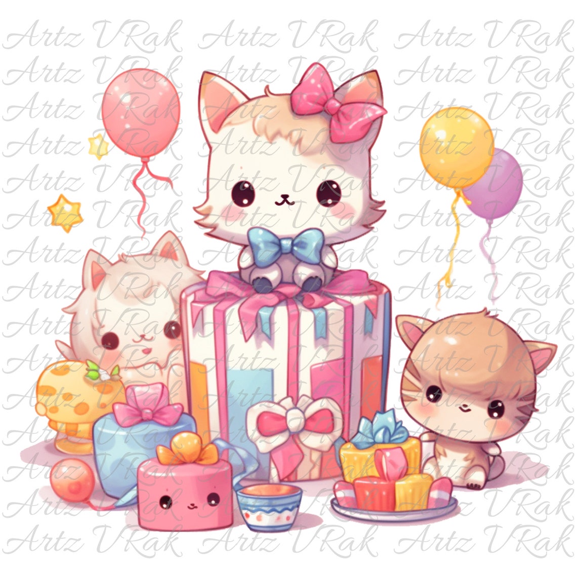 Kawaii Birthday Clipart Cute Birthday Clipart Birthday Clipart Kawaii ...