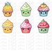 Pastel Color Kawaii Cupcakes Clipart Pastel Color Cute - Etsy