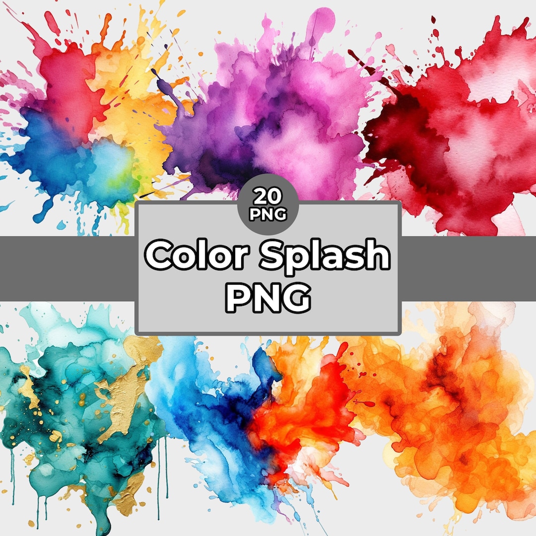 Watercolor Splash Clipart - Rainbow Purple Red Blue ... Splash ...