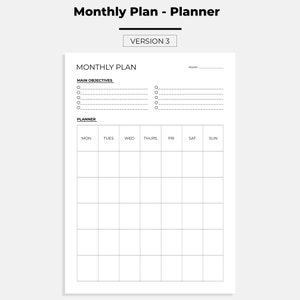 Monthly Plan Printable - Monthly Task List Printable - Productivity ...